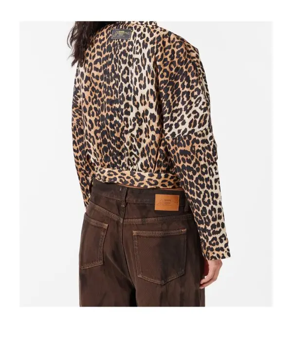 GANNI Leopard Print Casual Jacket