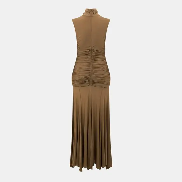 Magda Butrym Mock Neck Sleeveless Maxi Dress