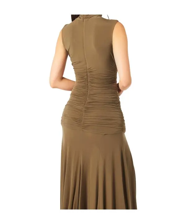 Magda Butrym Mock Neck Sleeveless Maxi Dress