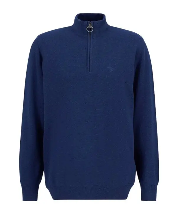 Barbour Long-sleeved Half-zip Knit Sweater - Blue