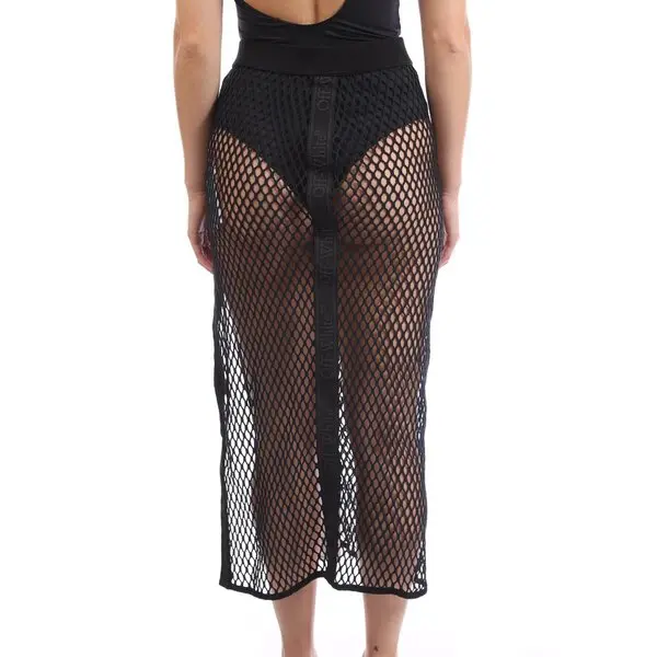 Off-White Mesh Skirt With Logo Belt Detail