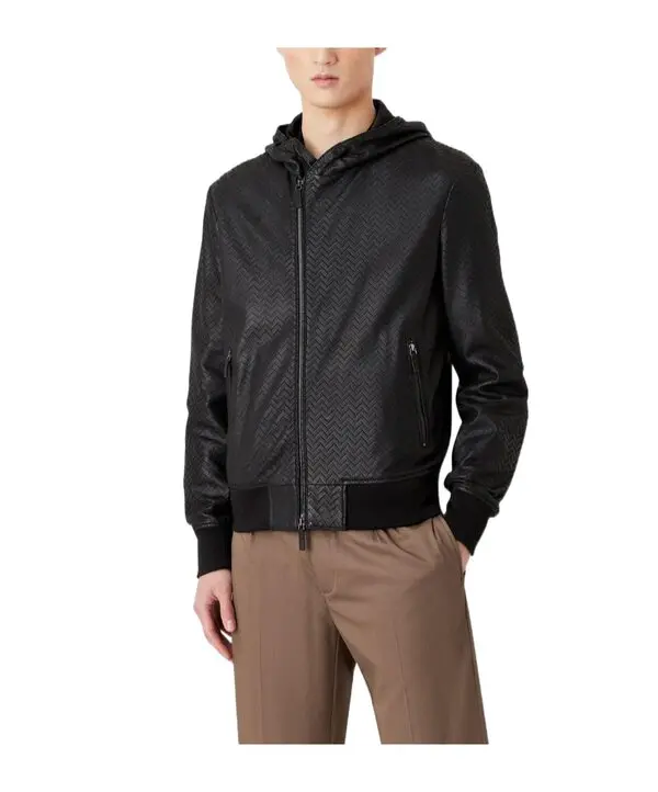 Emporio Armani Leather Hooded Jacket