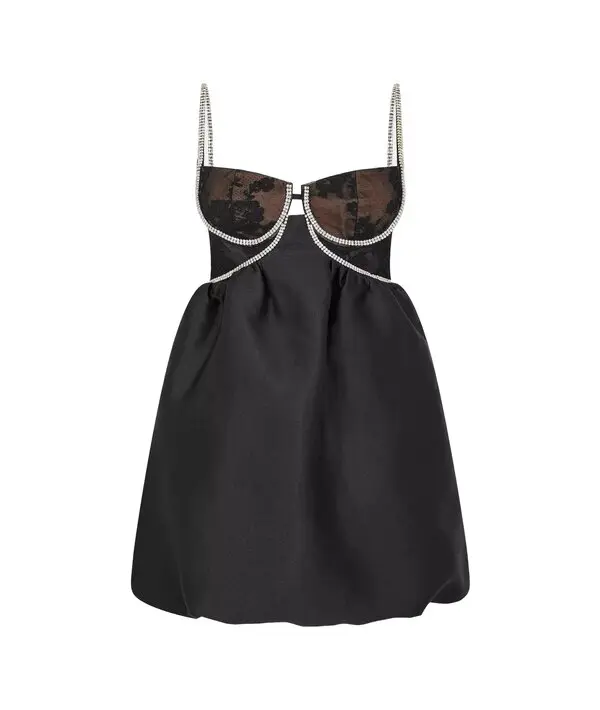 SELF-PORTRAIT Mini Halterneck Embellished Dress