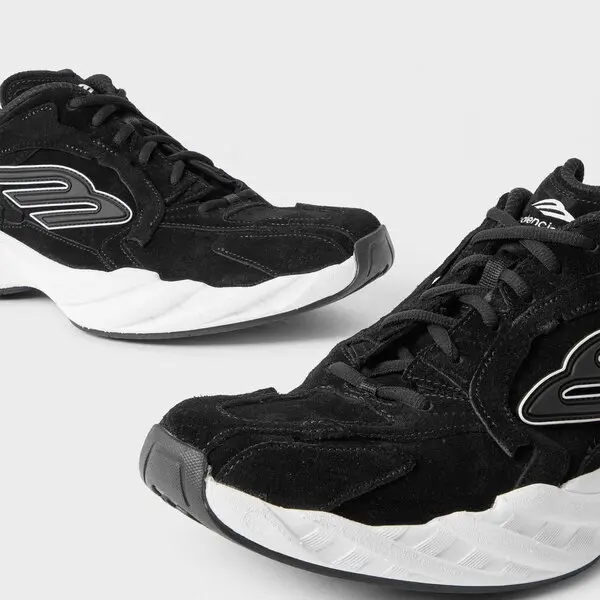 Balenciaga Suede And Mesh Chunky Sneakers - Black