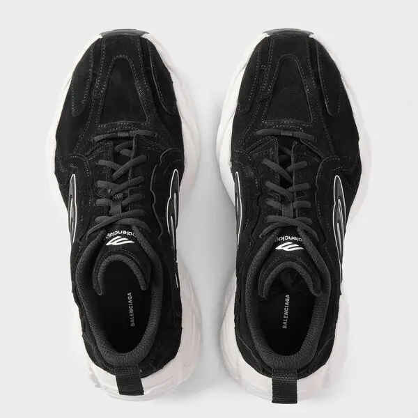 Balenciaga Suede And Mesh Chunky Sneakers - Black