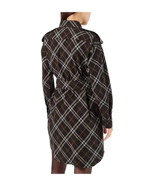 Burberry Kyra Shirt Dress With Signature Check