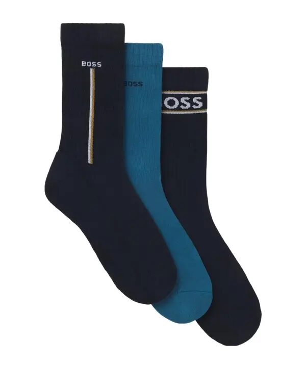 Hugo Boss Three-pack Cotton Crew Socks - Black
