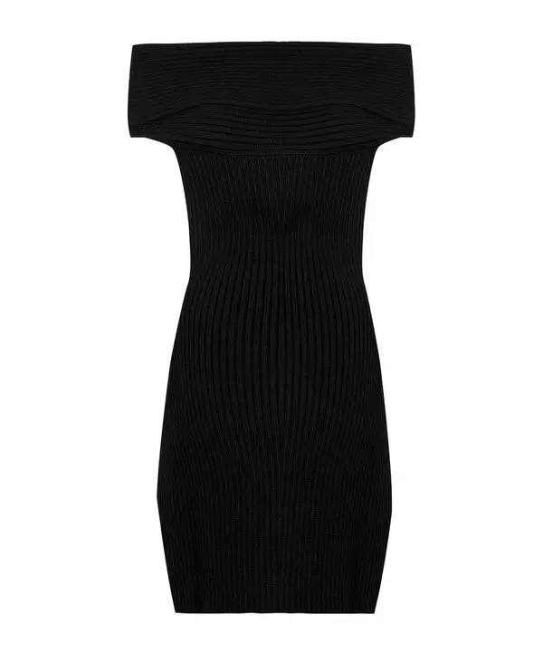 Givenchy Ribbed Off-the-shoulder Mini Dress