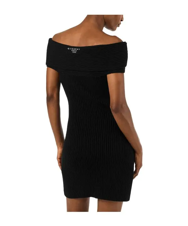 Givenchy Ribbed Off-the-shoulder Mini Dress