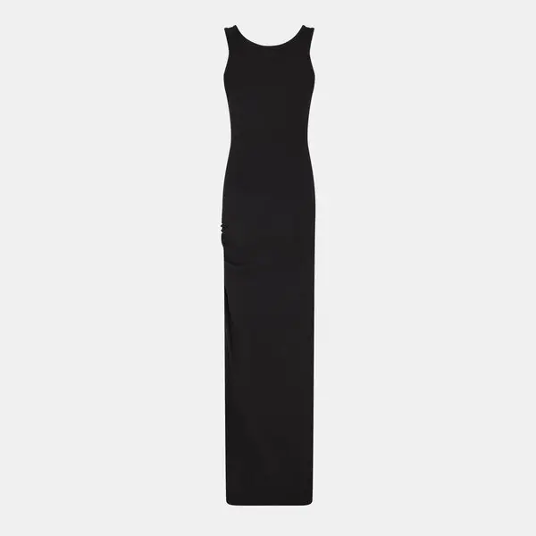 Versace Ruched Maxi Dress With Side Slit