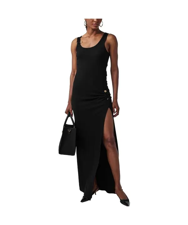 Versace Ruched Maxi Dress With Side Slit