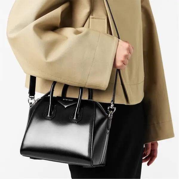Givenchy Mini Antigona Logo Shoulder Bag - Black
