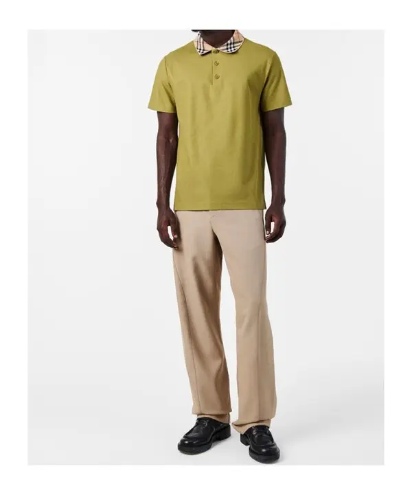 Burberry Plaid Collar Polo Shirt