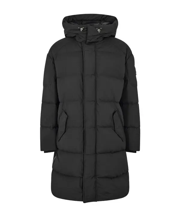 Moose Knuckles Mid-length Quilted Hooded Puffer Coat