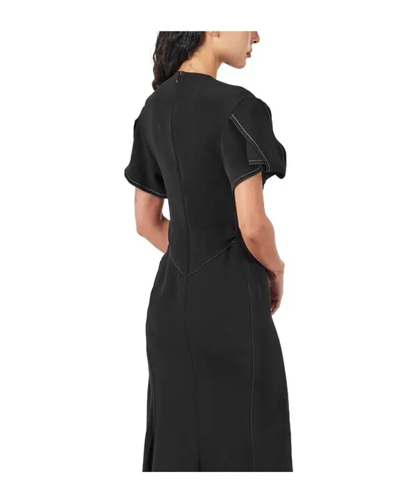 Victoria Beckham Gathered V-neck Midi Dress