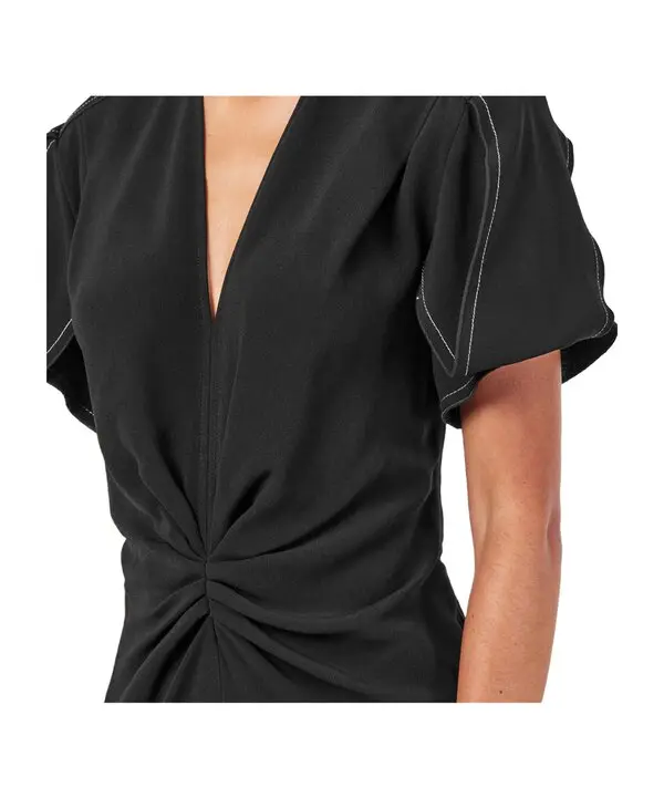 Victoria Beckham Gathered V-neck Midi Dress