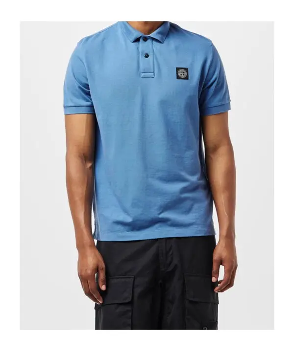 Stone Island Logo Polo Shirt - Blue