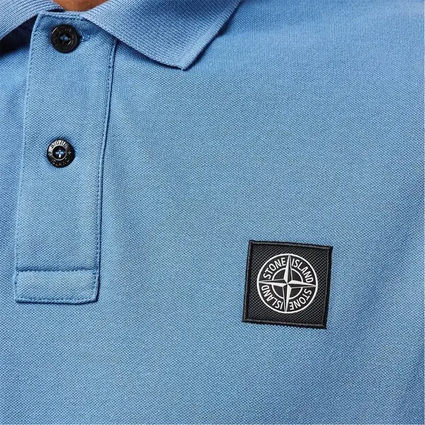 Stone Island Logo Polo Shirt - Blue