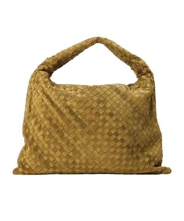 Bottega Veneta Large Woven Genuine Leather Shoulder Bag - Brown