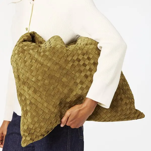 Bottega Veneta Large Woven Genuine Leather Shoulder Bag - Brown