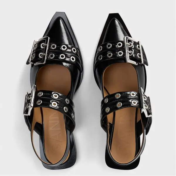 GANNI Feminine Buckle Ballerinas