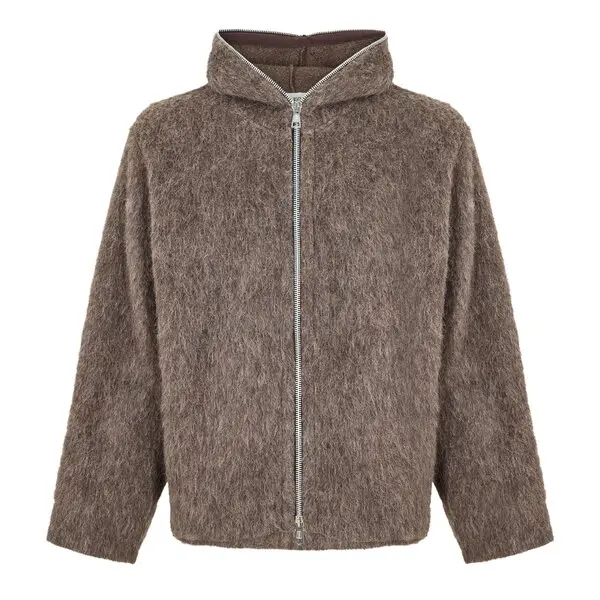 Our Legacy Fully Zip-up Knit Hoodie - Brown