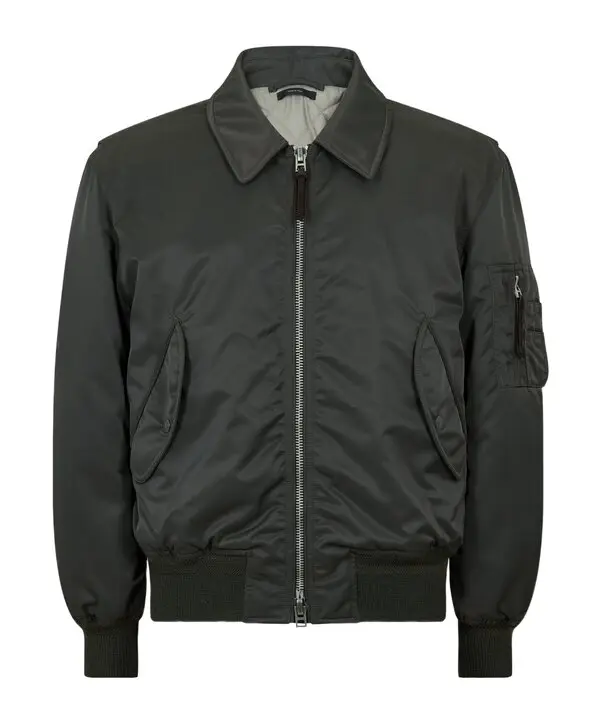 TOM FORD Spread Collar Bomber Jacket - Black