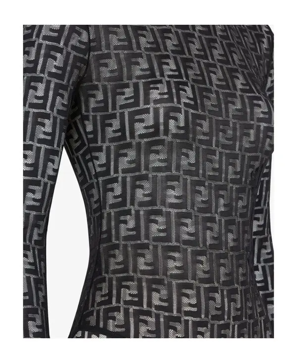 Fendi Monogrammed Lace Bodysuit