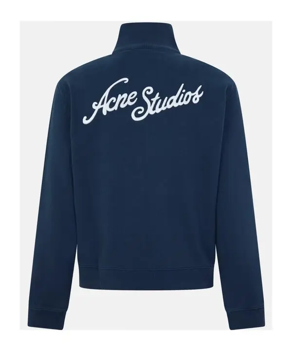 Acne Studios Logo Zip Hoodie - Blue