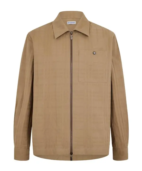 Burberry Tonal Check Zip-up Jacket