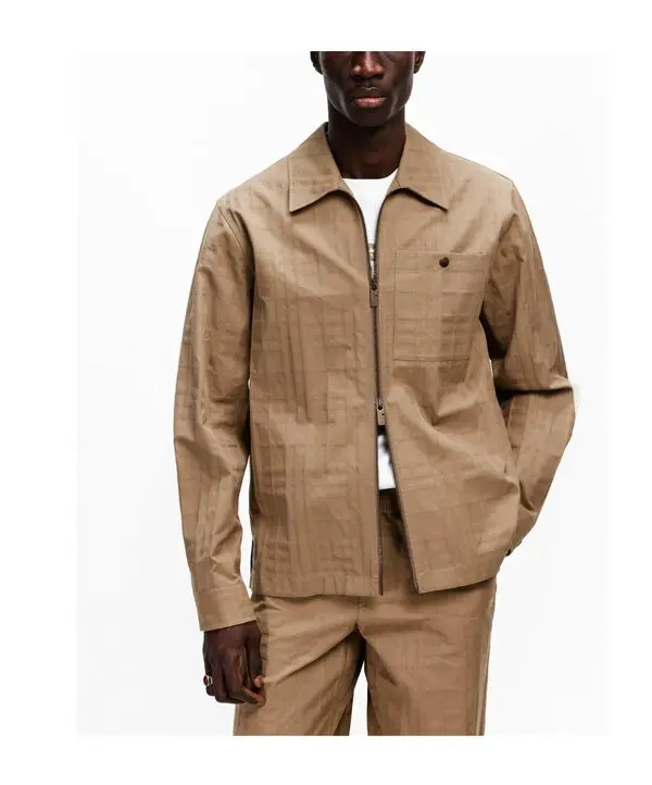 Burberry Tonal Check Zip-up Jacket