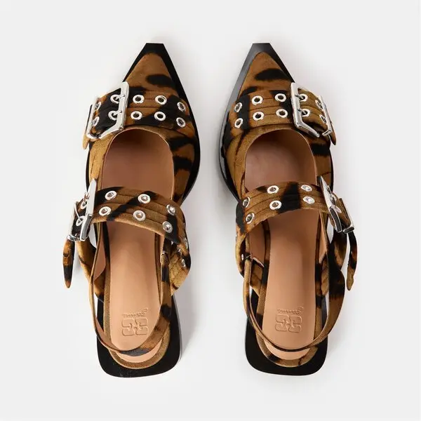 GANNI Feminine Buckle Ballerinas