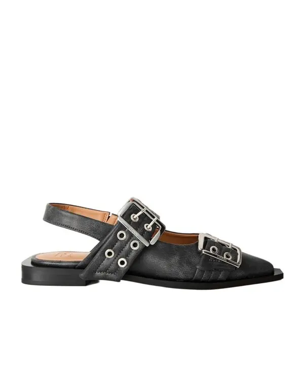 GANNI Feminine Buckle Ballerinas