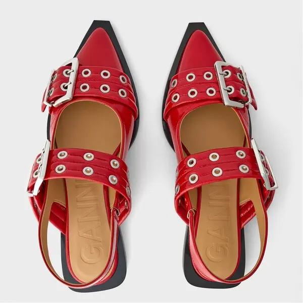 GANNI Feminine Buckle Ballerinas