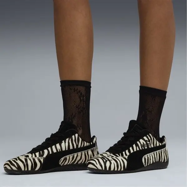 PUMA Speedcat Low-top Zebra Print Sneakers - Black