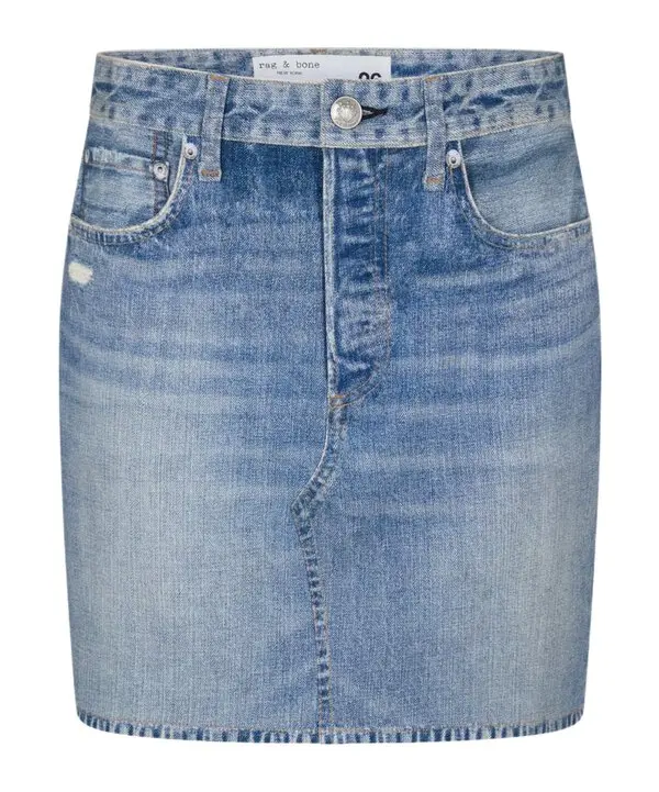 Rag & Bone Mini Denim Skirt - Blue