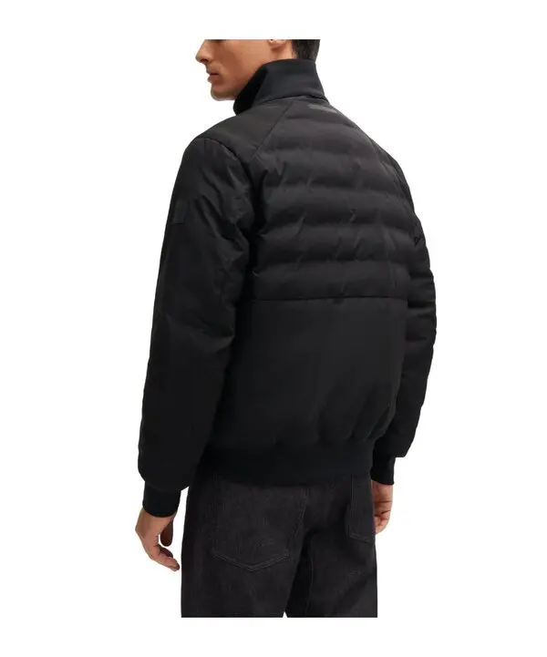 Hugo Boss Stand Collar Quilted Zip-up Jacket