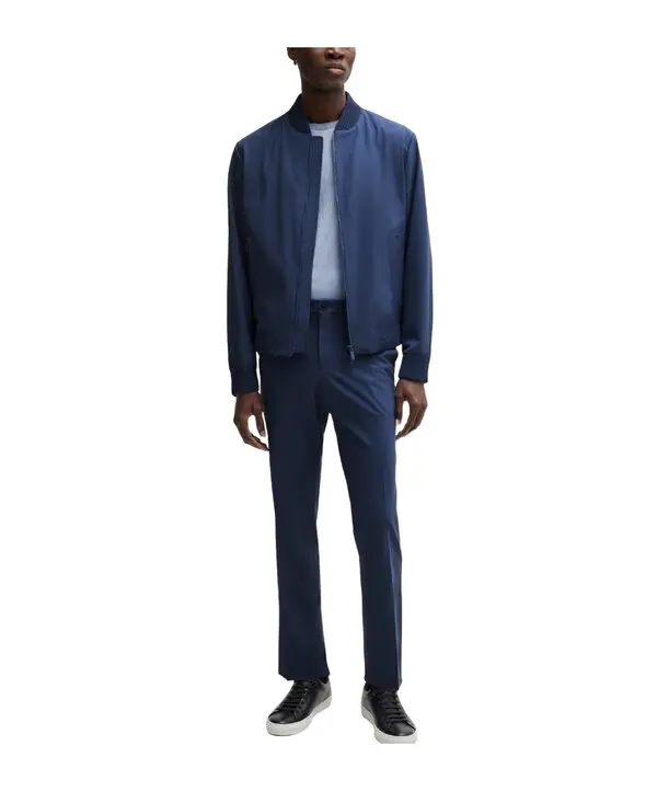 Hugo Boss Zip-up Bomber Jacket With Stand Collar