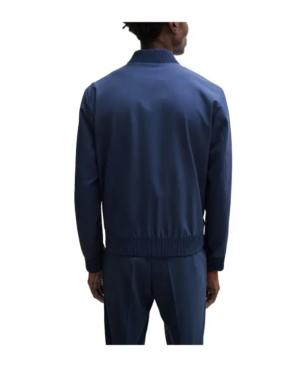 Hugo Boss Zip-up Bomber Jacket With Stand Collar