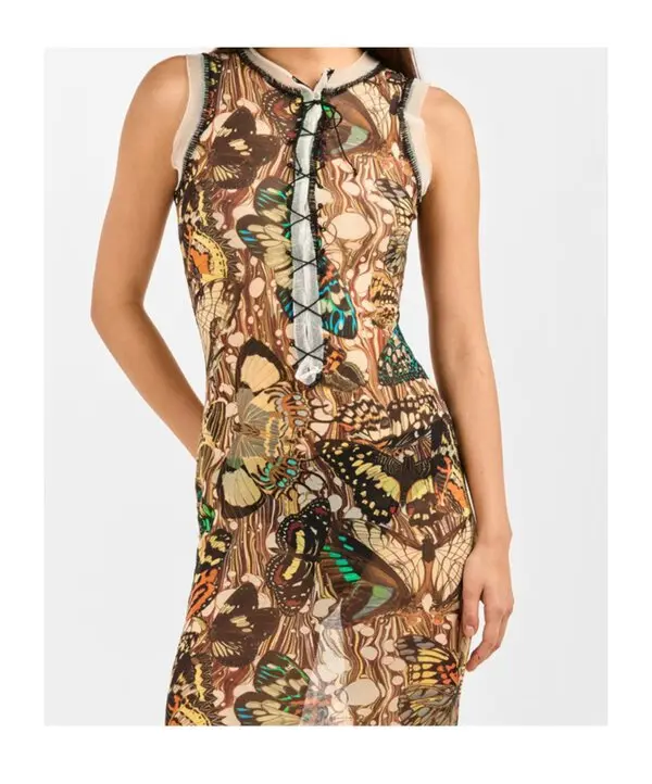 JEAN PAUL GAULTIER Sleeveless Printed Pattern Maxi Dress