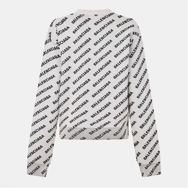 Balenciaga All-logo Crew Neck Sweater