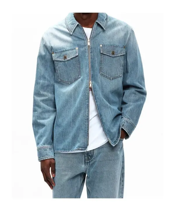 Versace Stonewashed Long-sleeve Denim Shirt