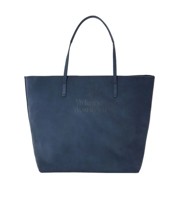VIVIENNE WESTWOOD Tote Bag With Iconic Logo Pattern - Blue