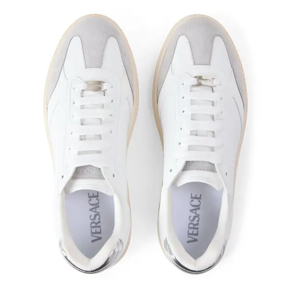 Versace Leather And Suede Sneakers