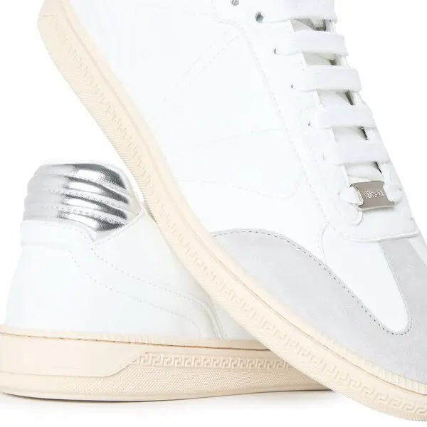Versace Leather And Suede Sneakers