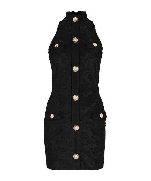 Balmain Sleeveless High Neck Mini Dress