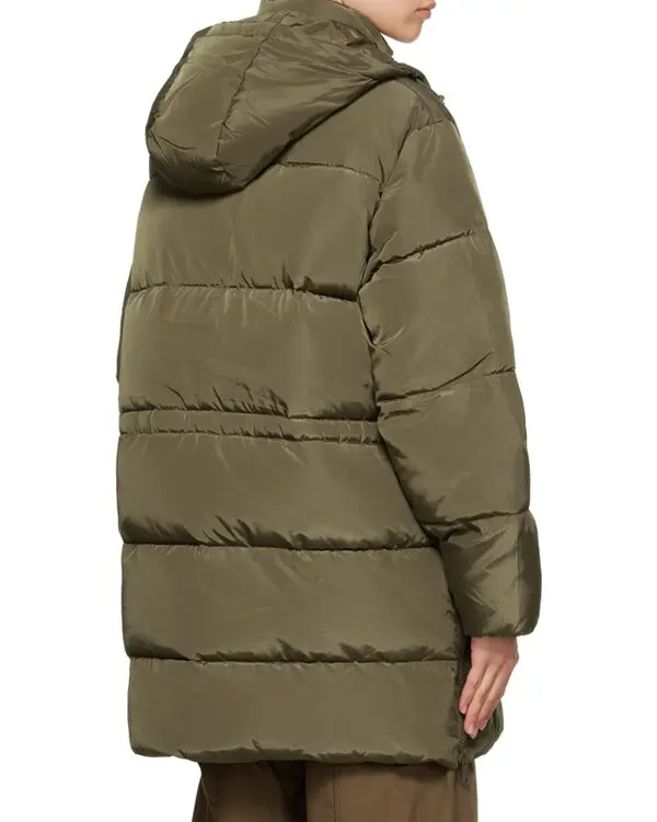 GANNI Oversized Puffer Midi Jacket With Logo