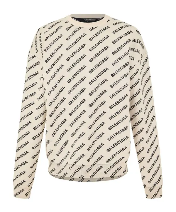 Balenciaga All-over Logo Crewneck Sweater