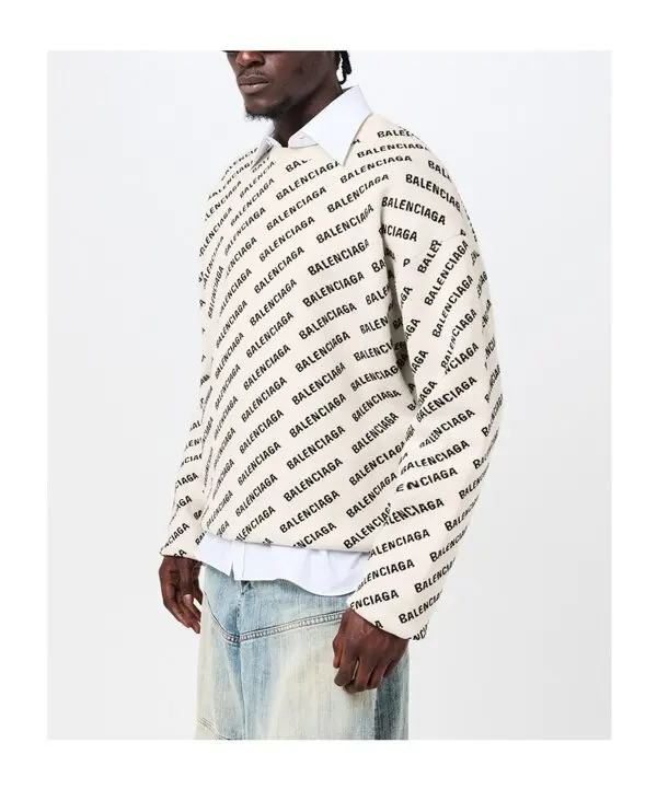 Balenciaga All-over Logo Crewneck Sweater