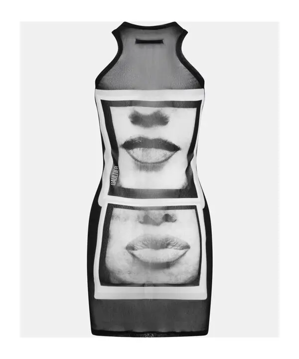 JEAN PAUL GAULTIER Semi-transparent Printed Mini Dress